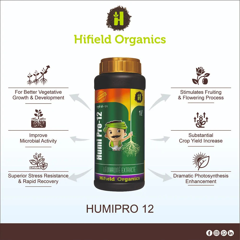 Hifield Humi Pro-12 (Humic Acid 6%) Biostimulant – BharatAgri Krushi Dukan