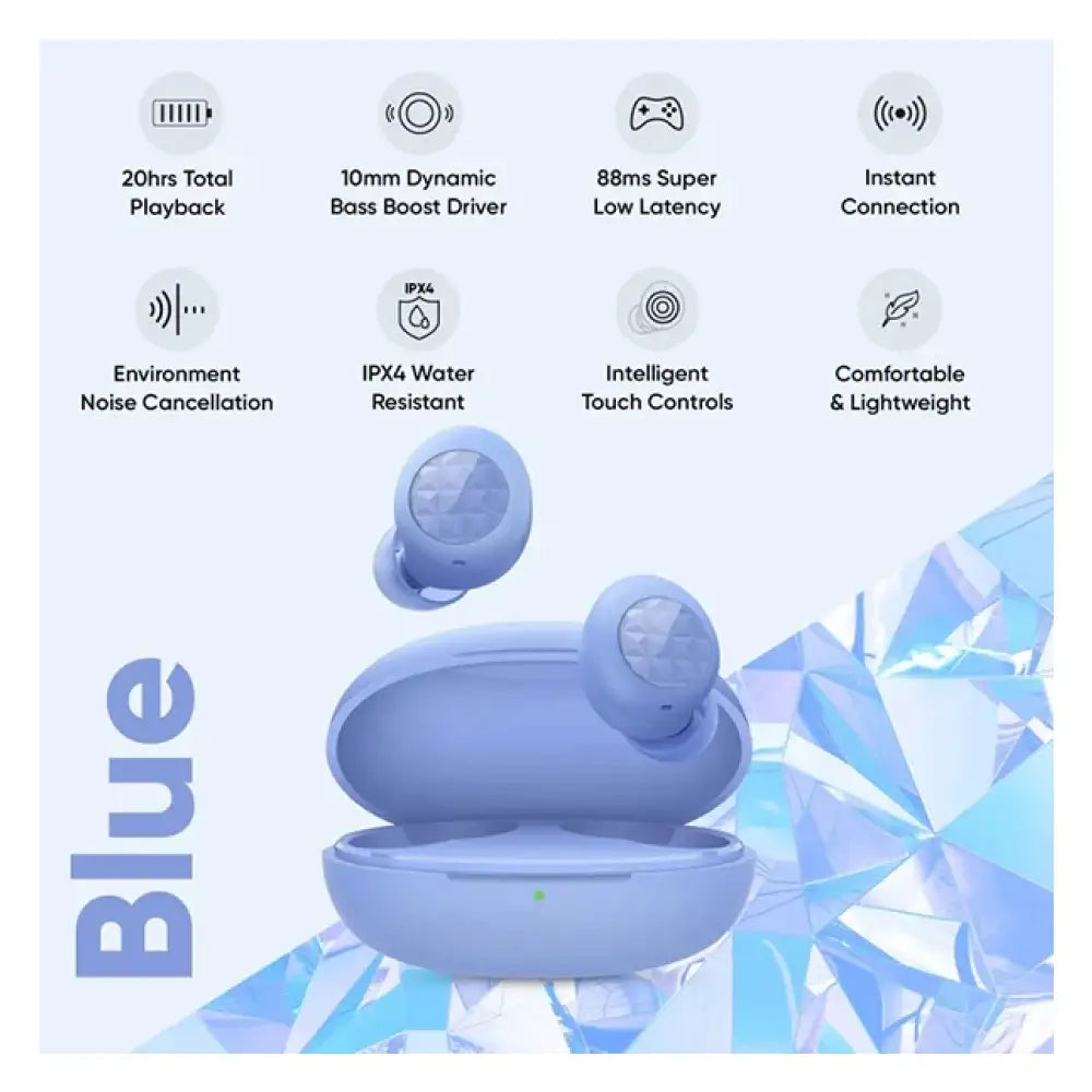 Realme Buds Q2 Neo True Wireless Bluetooth Earbuds - Blue – BharatAgri Krushi Dukan