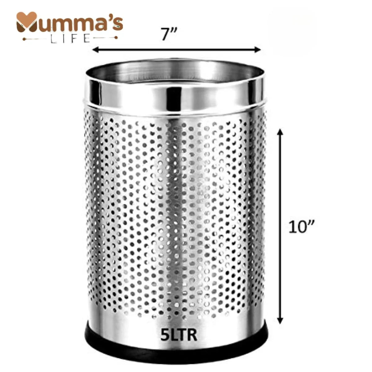 Mumma's Life Stainless Steel Open Perforated Dustbin Without Lid ...